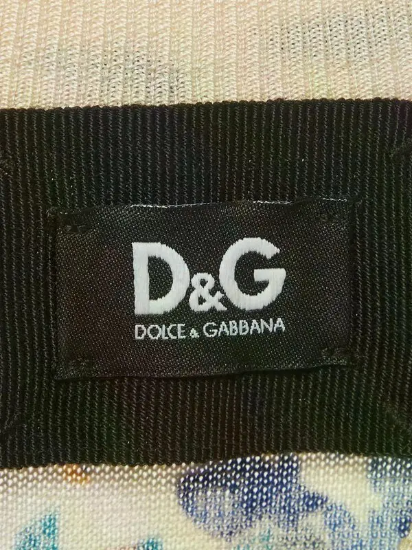 Dolce & Gabbana Cream Silk Floral Print T-shirt