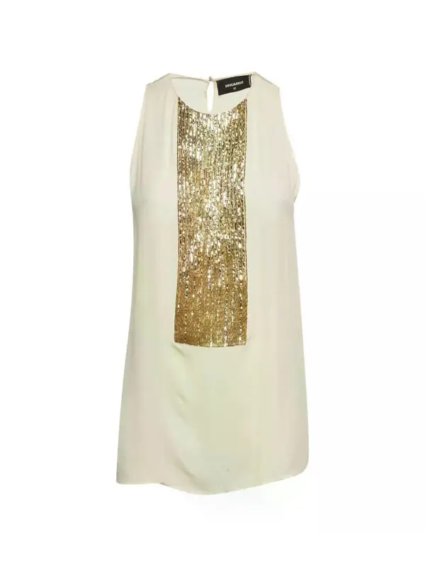 Dsquared2 Embellished Sleeveless Tank Top - Neutrals