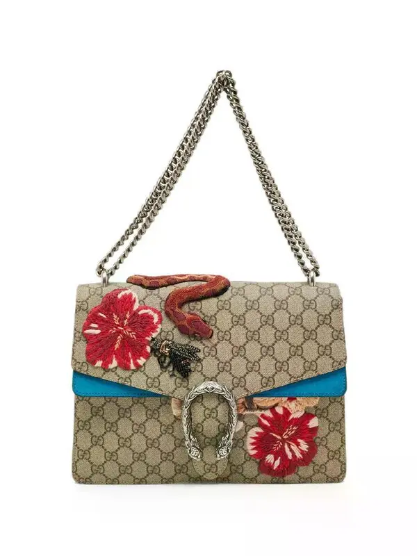 Gucci Medium Dionysus Embroidered Shoulder Bag - Neutrals