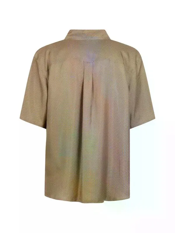 Saint Laurent Geometric-print Silk Shirt - Brown