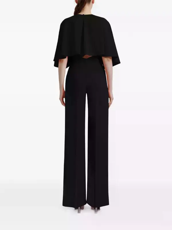 GEMY MAALOUF Crepe V-neck Cape Sleeve Jumpsuit