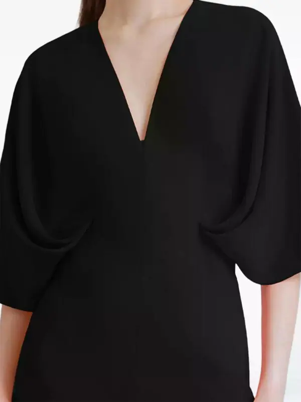 GEMY MAALOUF Crepe V-neck Cape Sleeve Jumpsuit