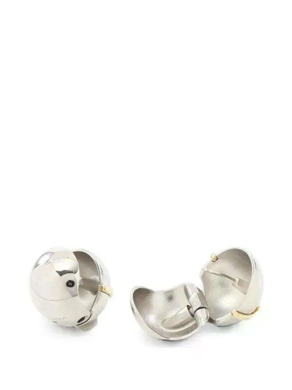 Prada Tone Triangle Logo Earrings