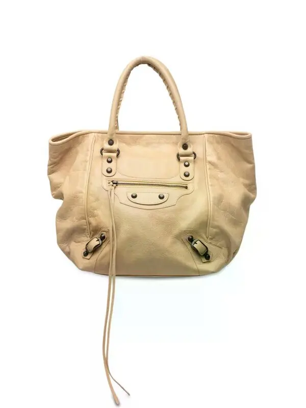 Balenciaga 2005 Lambskin Motocross Classic Sunday Tote Bag - Neutrals
