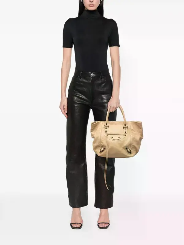 Balenciaga 2005 Lambskin Motocross Classic Sunday Tote Bag - Neutrals