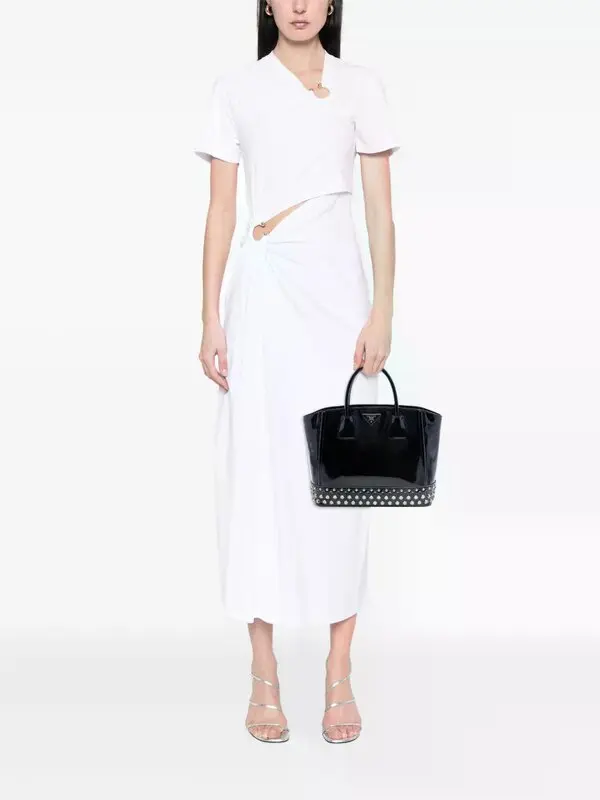 Prada Spazzolato Crystal Studded Tote Bag