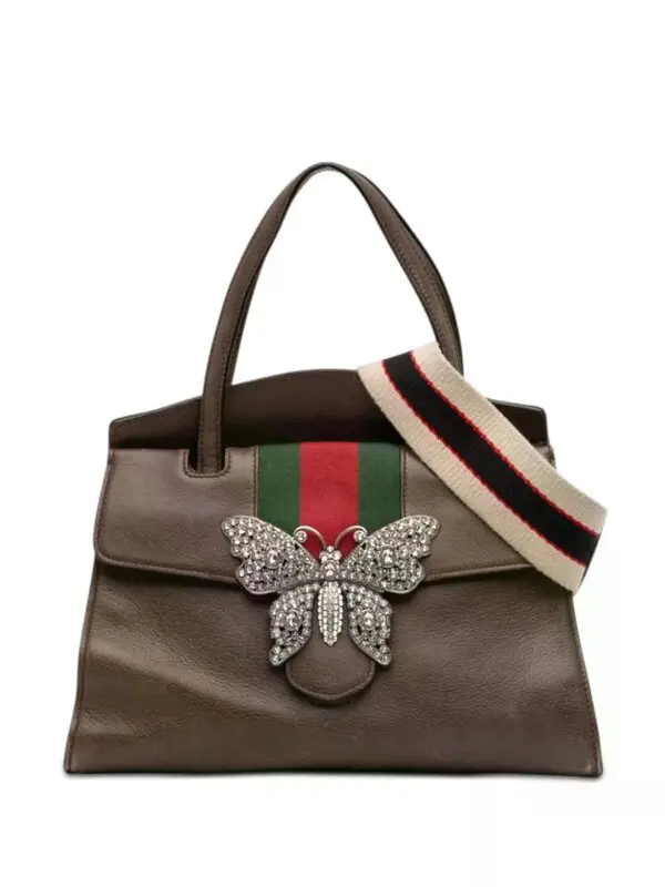 Gucci Calfskin Linea Totem Satchel - Brown