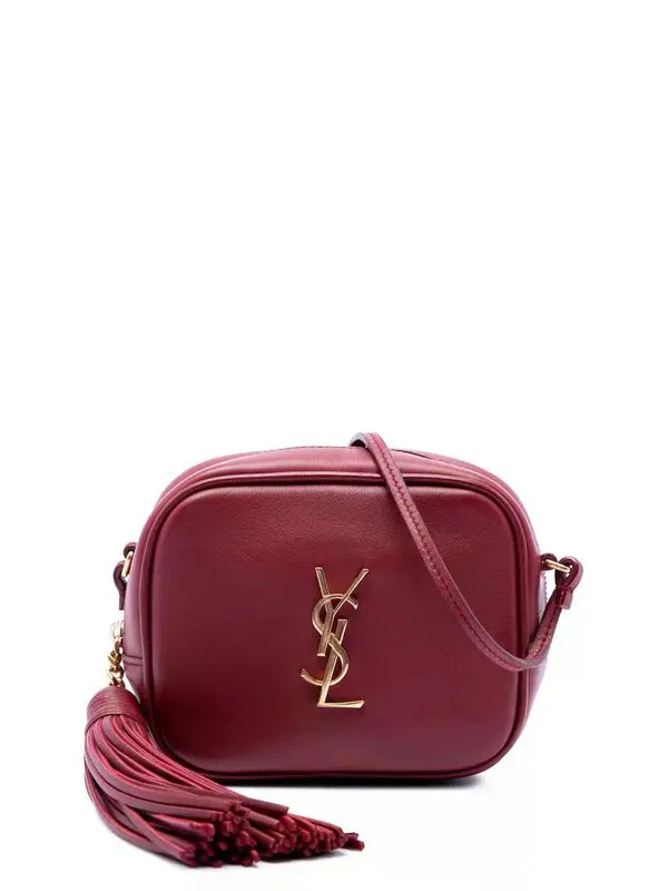 Saint Laurent Calfskin Monogram Blogger Bag - Red