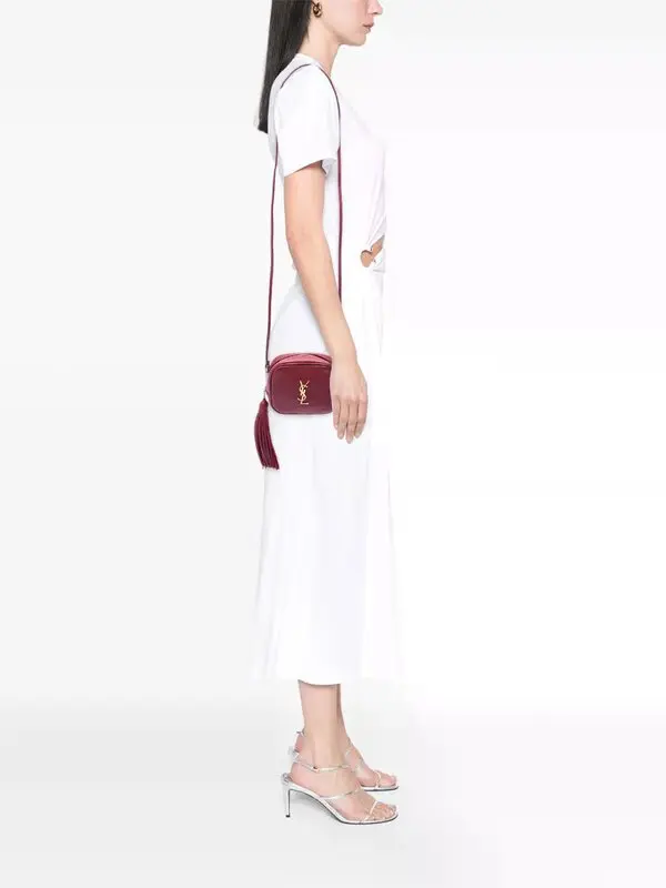 Saint Laurent Calfskin Monogram Blogger Bag - Red