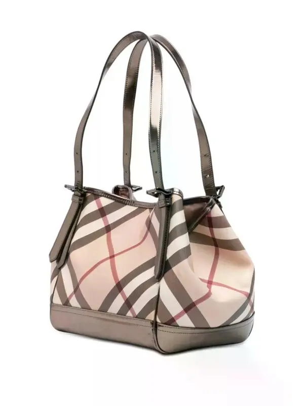 Burberry Small Supernova Check Coated Canvas Canterbury Tote Bag - Neutrals