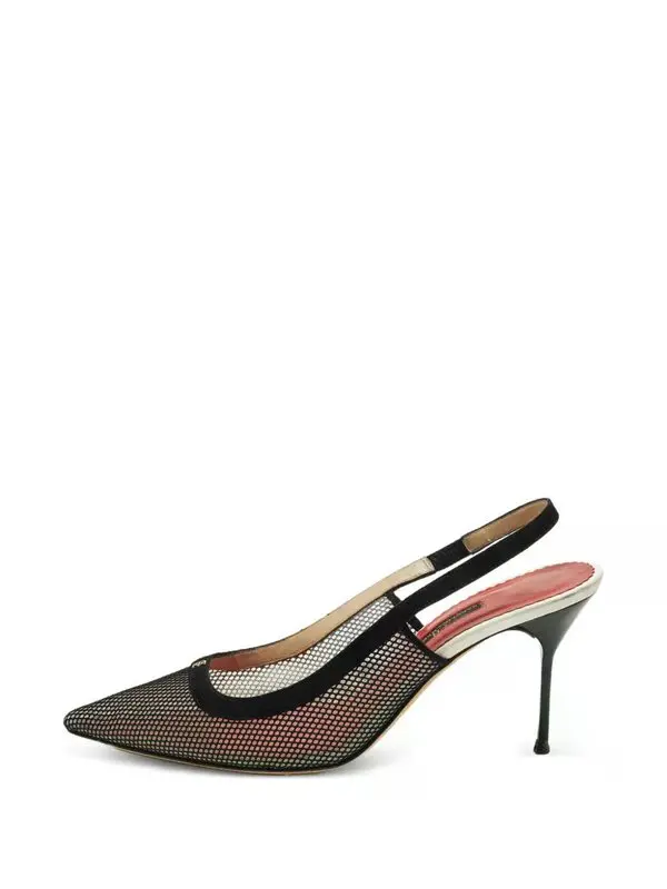 Carolina Herrera Mesh Slingback Pumps - Black