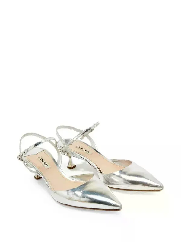 Miu Miu Leather Pointed-toe Ankle-strap Pumps