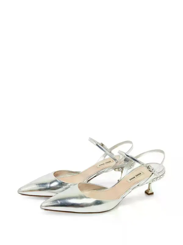 Miu Miu Leather Pointed-toe Ankle-strap Pumps