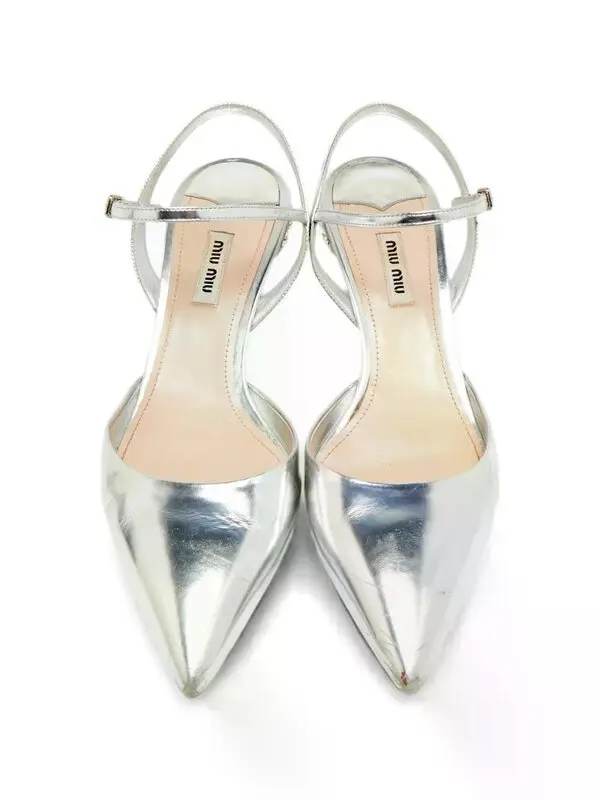 Miu Miu Leather Pointed-toe Ankle-strap Pumps