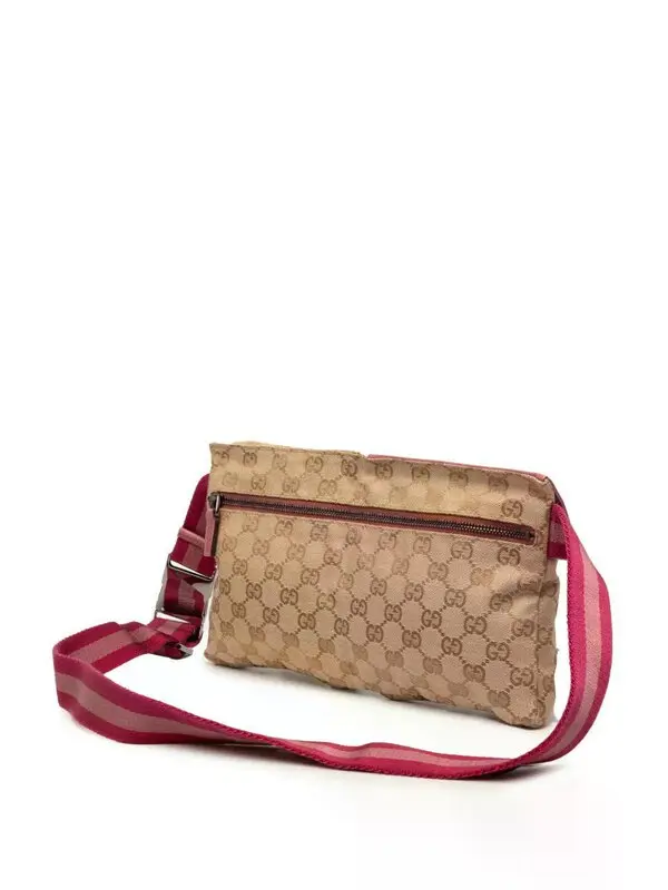 Gucci Gg Canvas Web Double Pocket Belt Bag