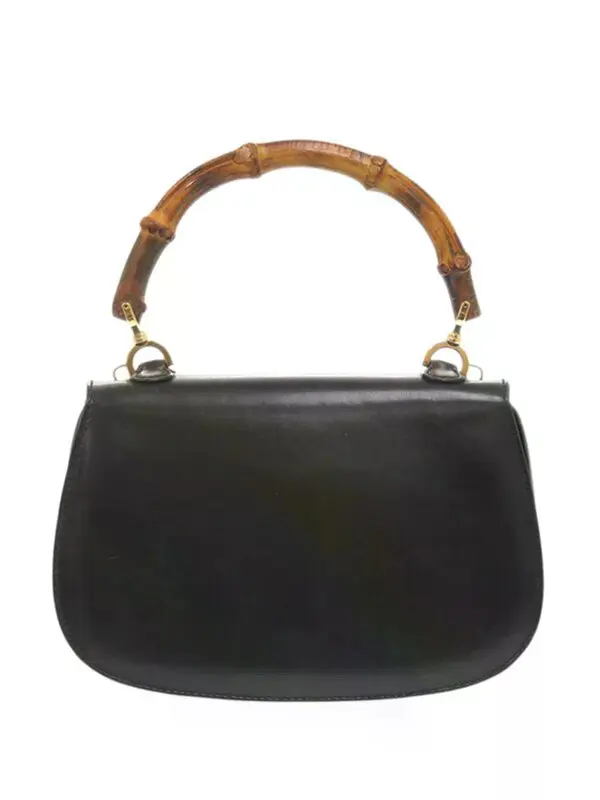 Gucci Small Calfskin Bamboo Night Satchel - Black