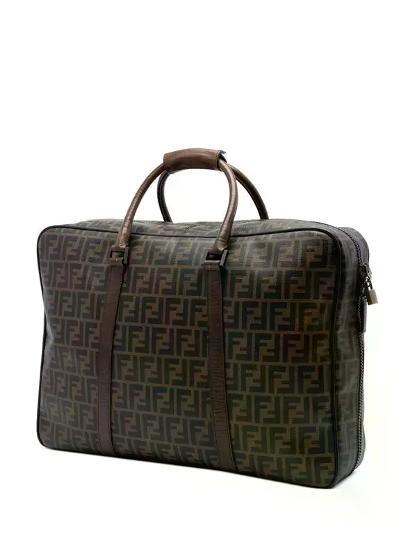 Fendi Zucca Coated Canvas Suitcase Travel Bag - Brown