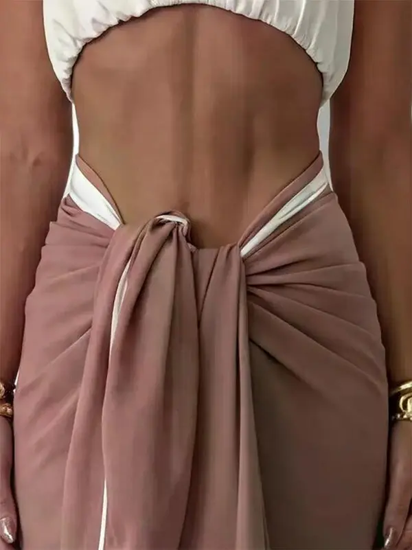 TAYLOR Two-tone Sarong Skirt