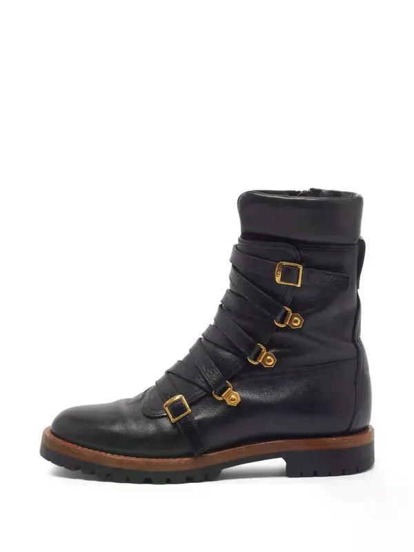 Dior Wildior Buckled Combat Boots - Black