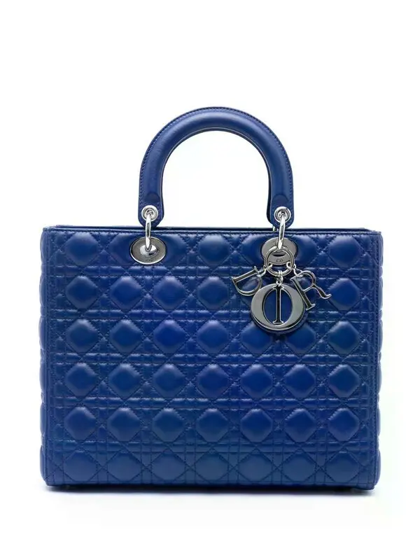 Dior Lambskin Cannage Lady Satchel - Blue