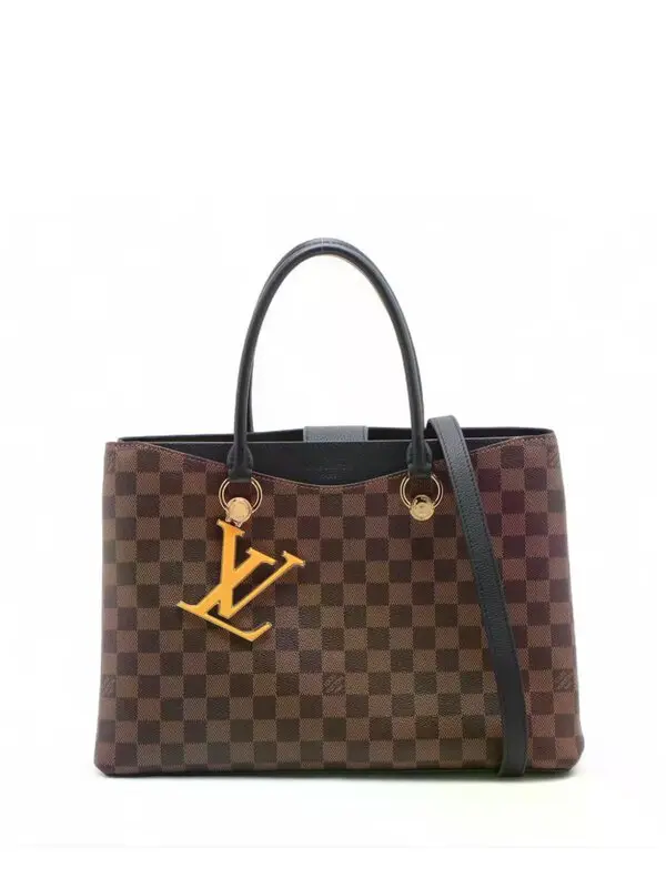LOUIS VUITTON Damier Ebene Riverside Satchel - Brown