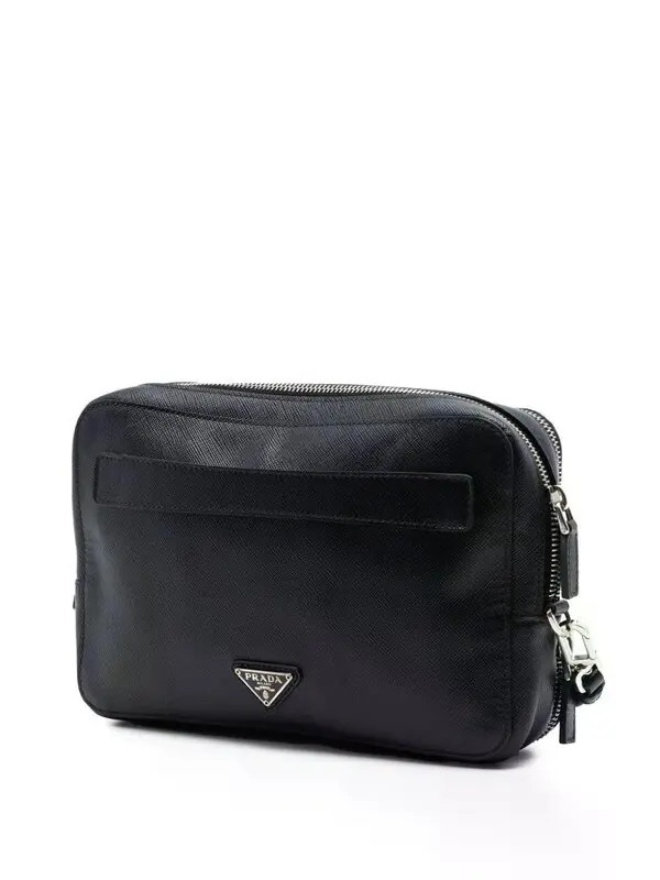 Prada Saffiano Leather Travel Pouch Clutch Bag