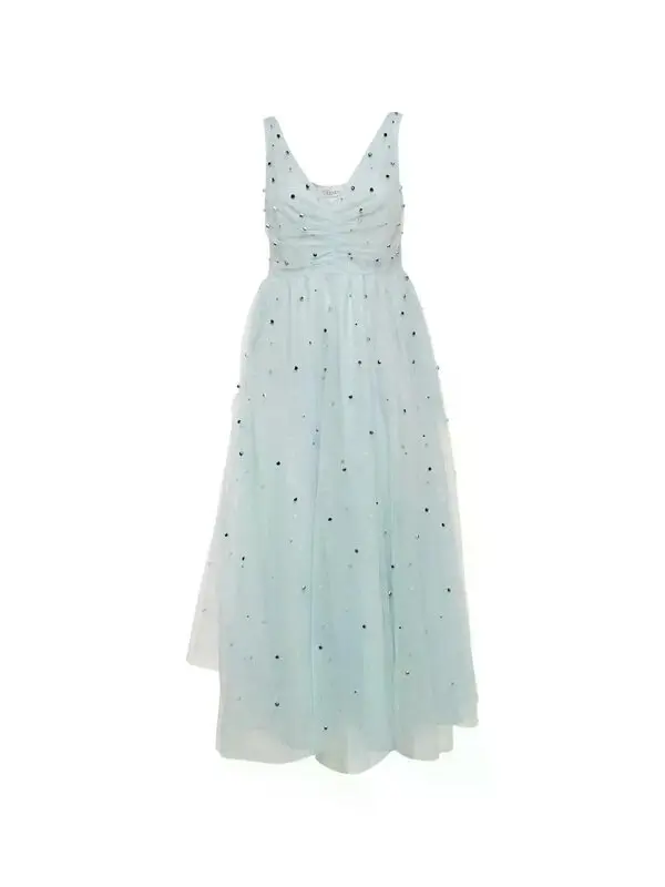 Red Valentino Embellished Tulle Midi Dress - Blue