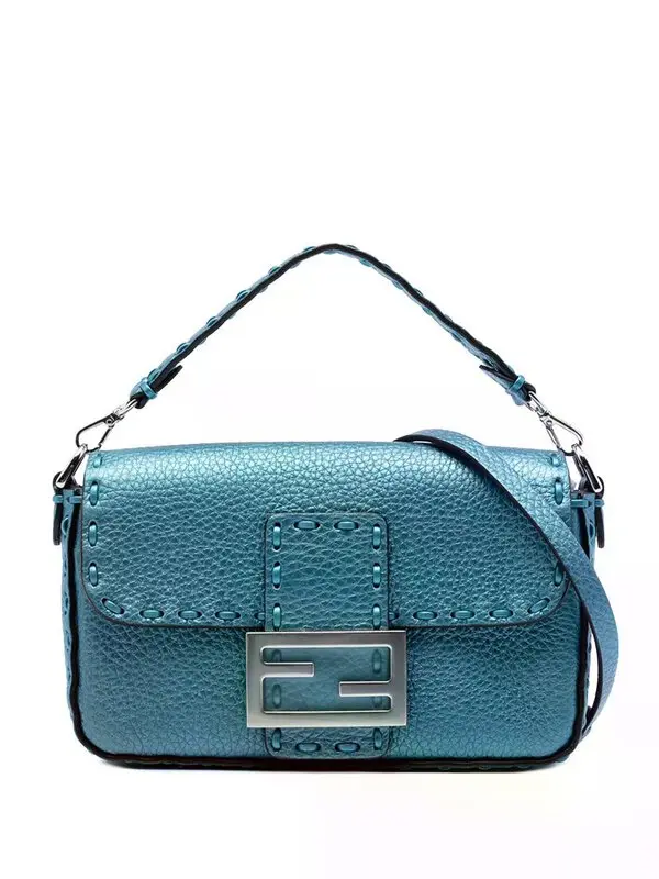 Fendi Selleria Baguette Satchel - Blue