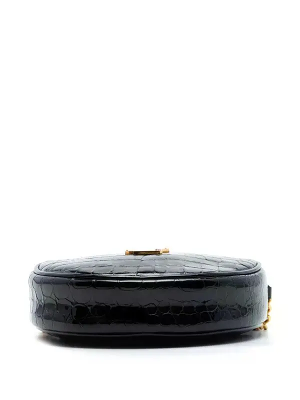 Saint Laurent Croc Embossed Patent Camera Bag