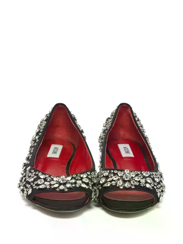 Moschino Crystal-embellished Ballet Flats