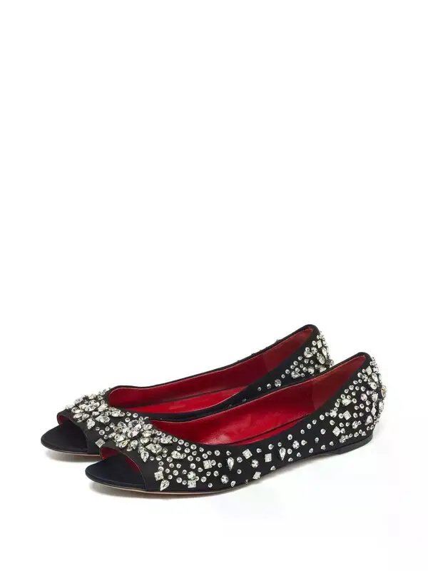 Moschino Crystal-embellished Ballet Flats