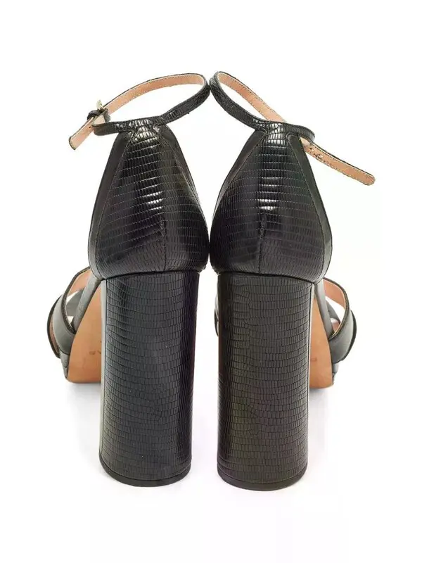 Rochas Lizard-embossed Ankle Strap Sandals