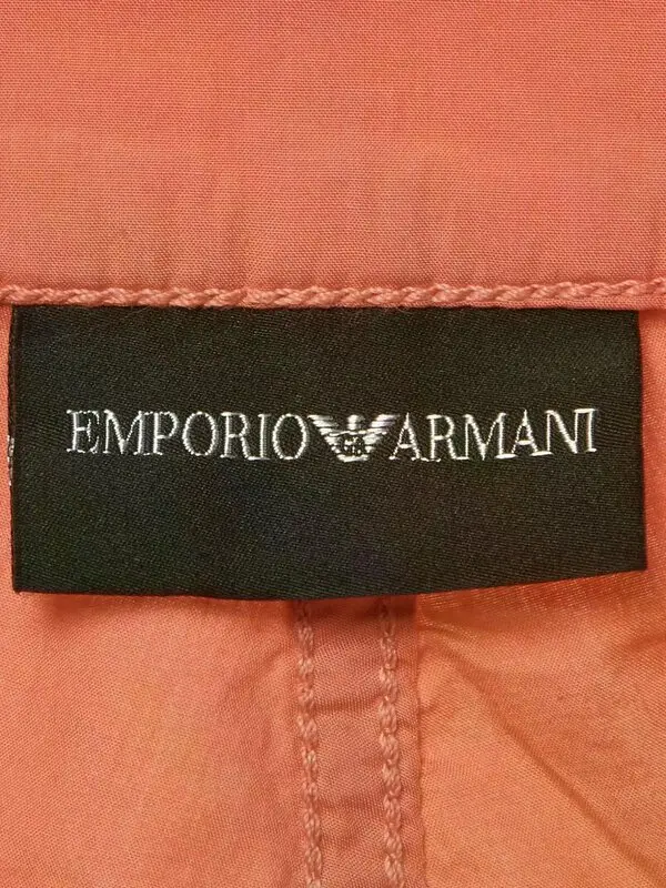 Emporio Armani Salmon Red Cotton Cropped Trousers