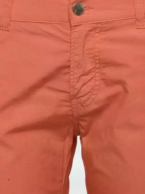 Emporio Armani Salmon Red Cotton Cropped Trousers - Orange