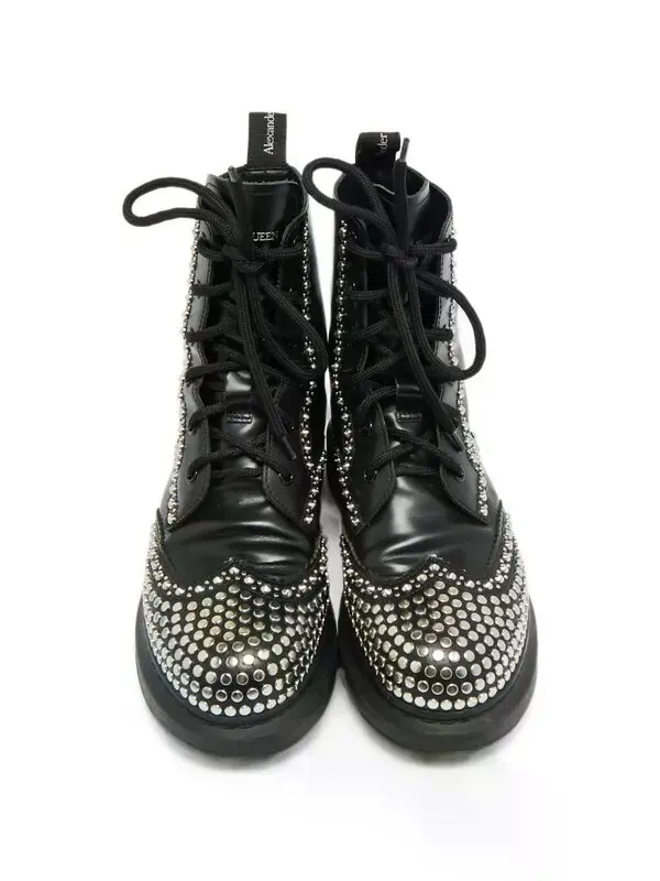 Alexander McQueen Studded Lace-up Ankle Boots