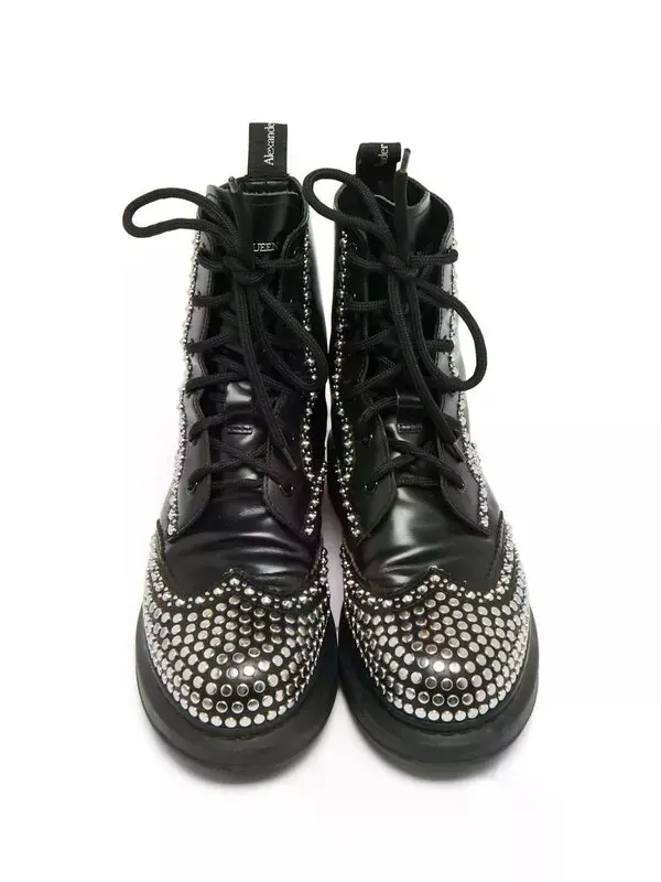 Alexander McQueen Studded Lace-up Ankle Boots