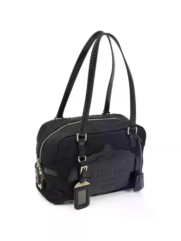 Prada Logo Embossed Tote Bag