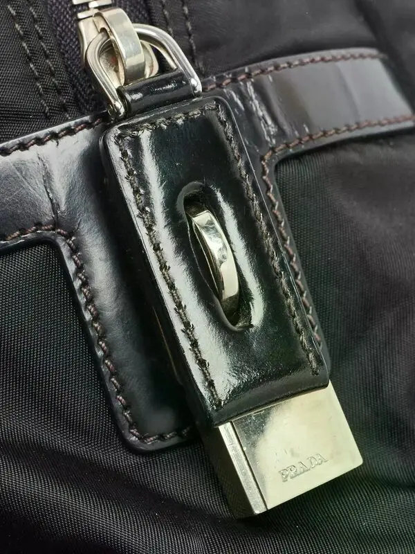 Prada Logo Embossed Tote Bag