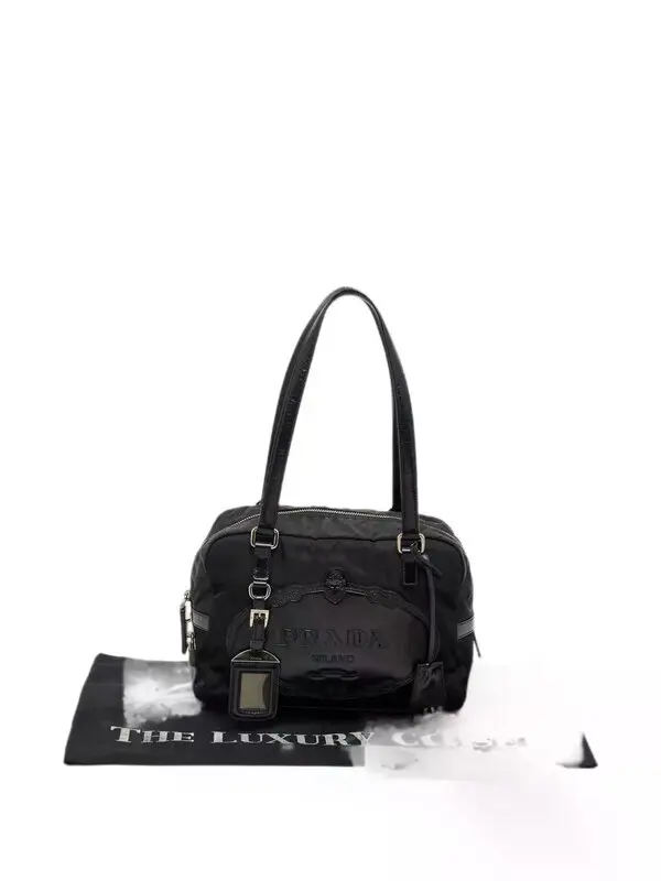 Prada Logo Embossed Tote Bag