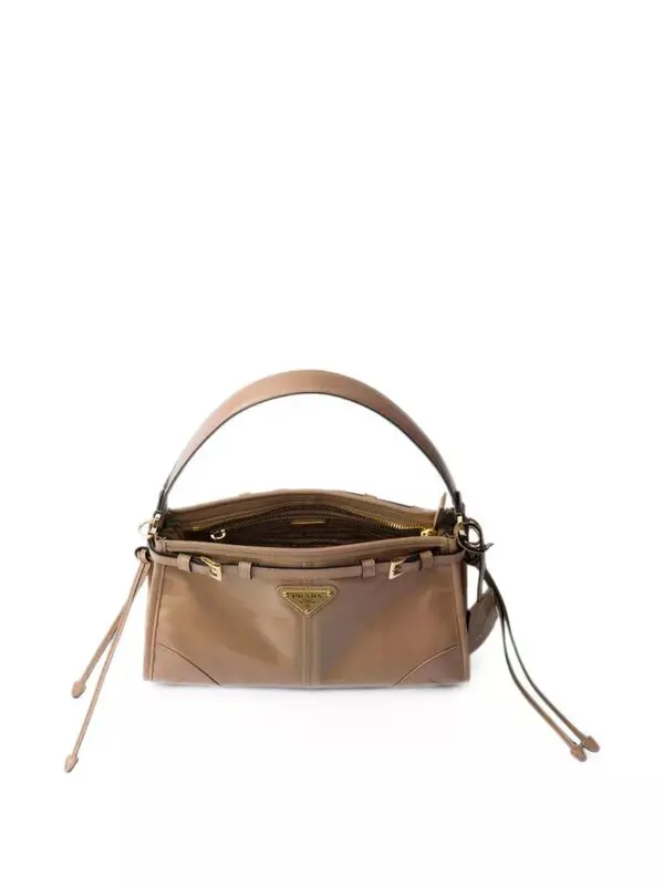 Prada Bonnie Small Leather Hobo Handbag - Neutrals