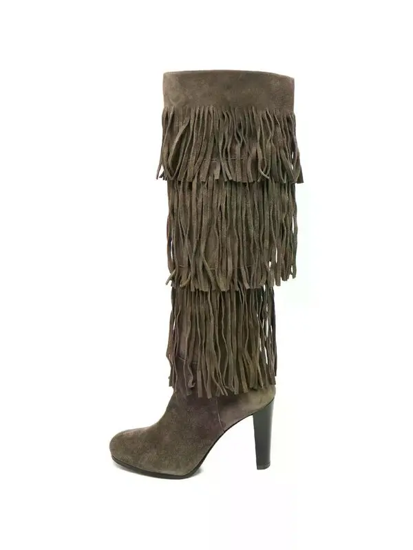 STUART WEITZMAN Suede Fringe Boots - Grey