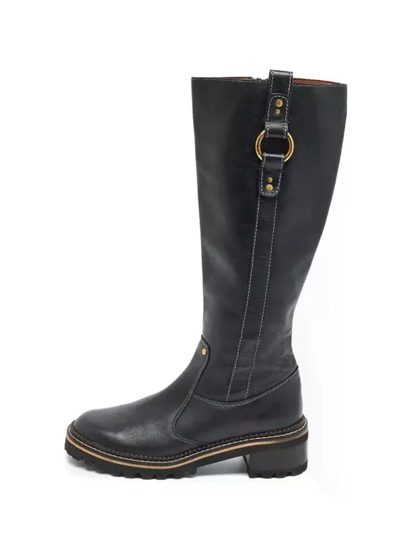 See By Chloé Buckle Detail Leather Boots - Black
