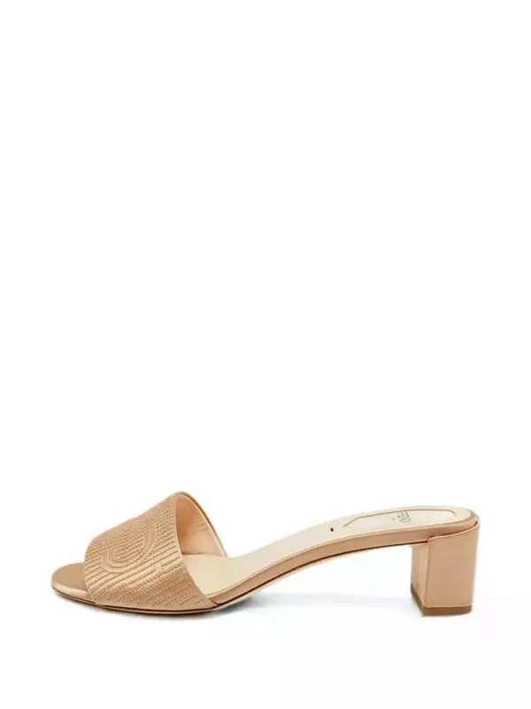 Fendi Logo-embroidered Block-heel Sandals