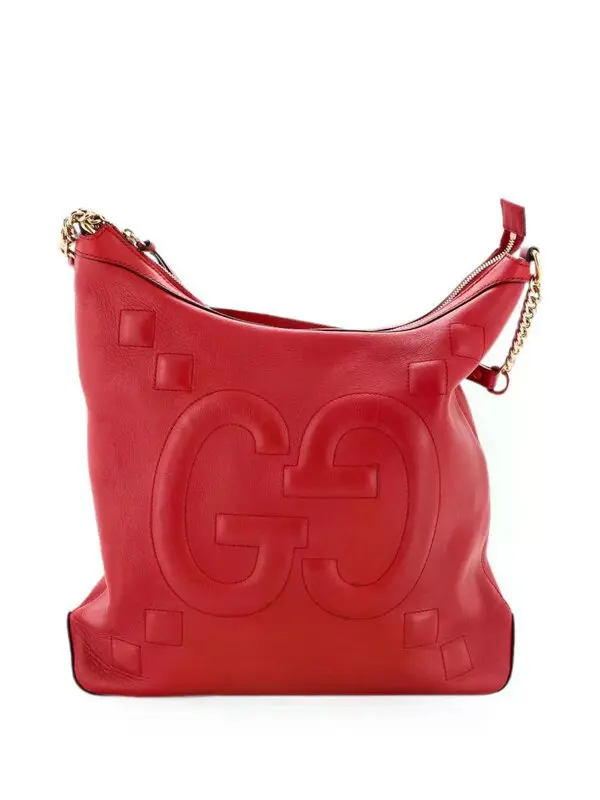 Gucci Apollo Gg Embossed Calfskin Large Hobo Bag