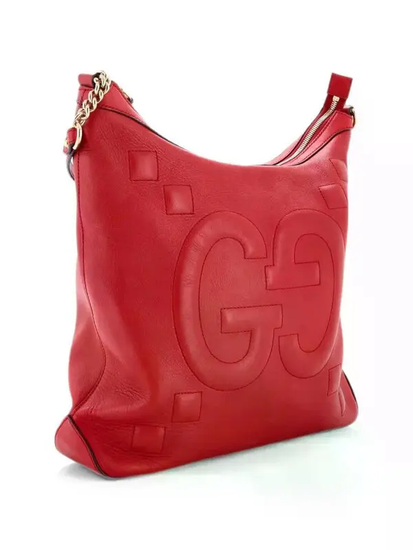 Gucci Apollo Gg Embossed Calfskin Large Hobo Bag