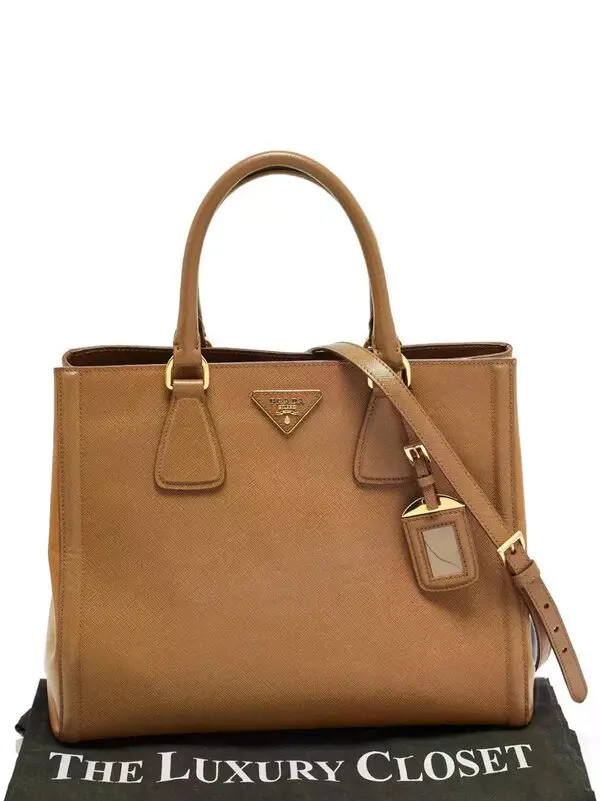 Prada Gardeners Leather Tote Bag - Brown