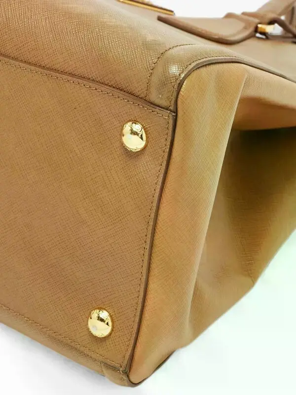 Prada Gardeners Leather Tote Bag - Brown