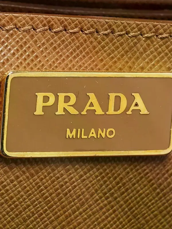 Prada Gardeners Leather Tote Bag - Brown