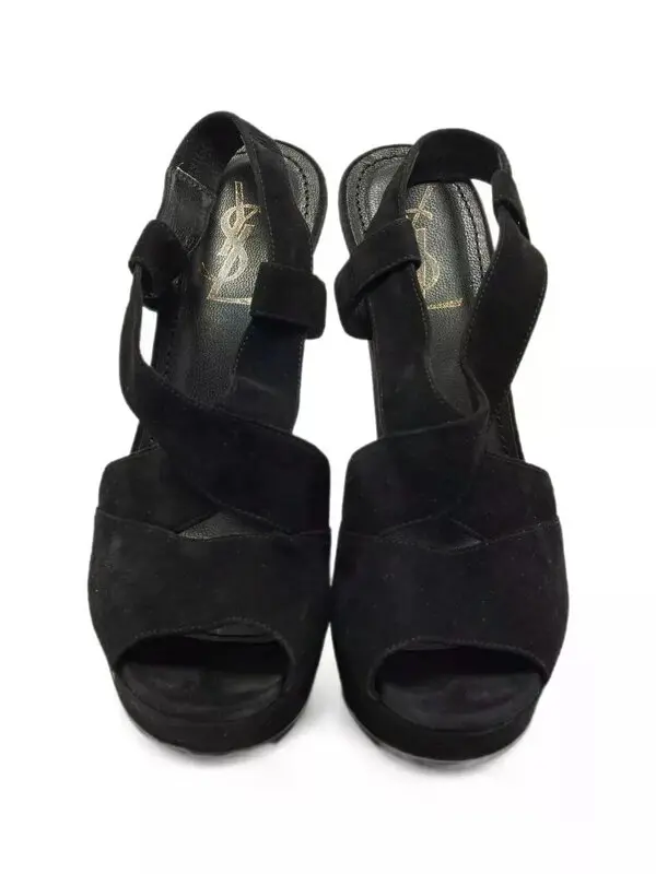 Saint Laurent Crossover Wedge Sandals