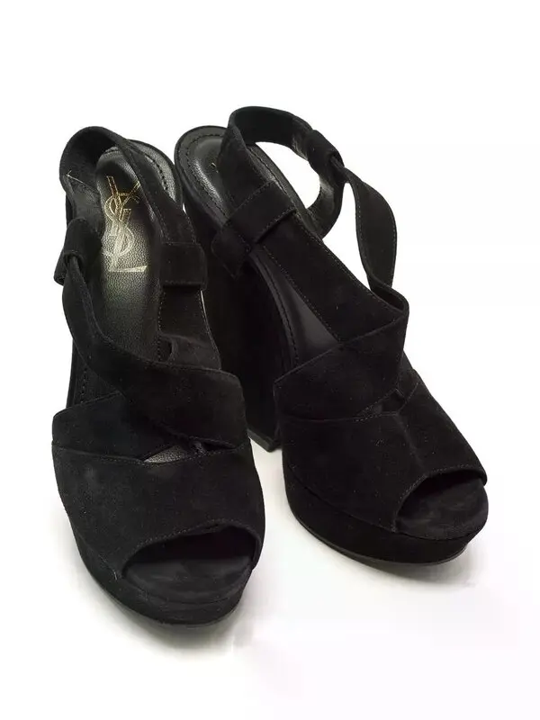 Saint Laurent Crossover Wedge Sandals